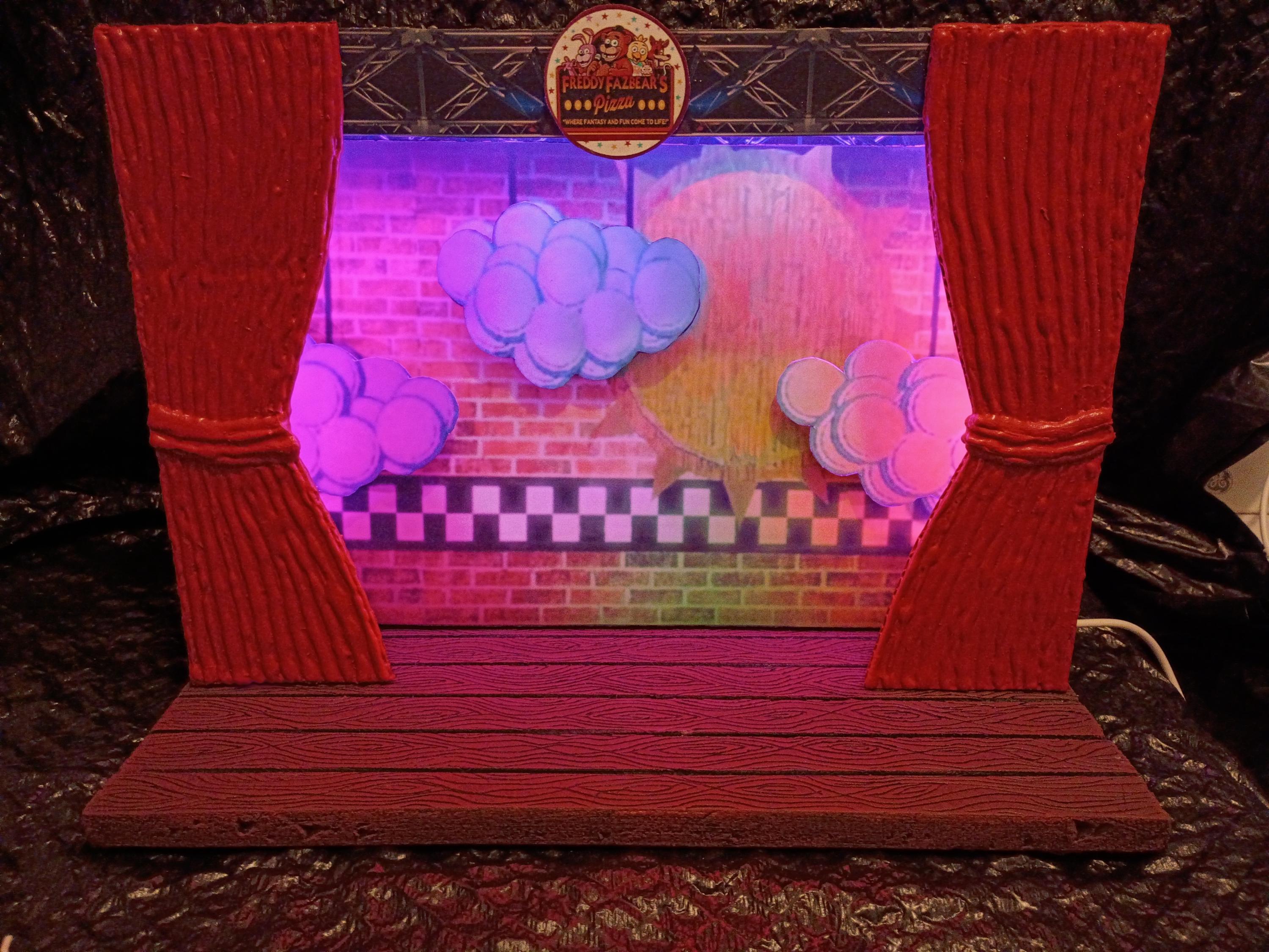 Action Figure Diorama - Five Nights at Freddys Show Stage - Lights Up ...
