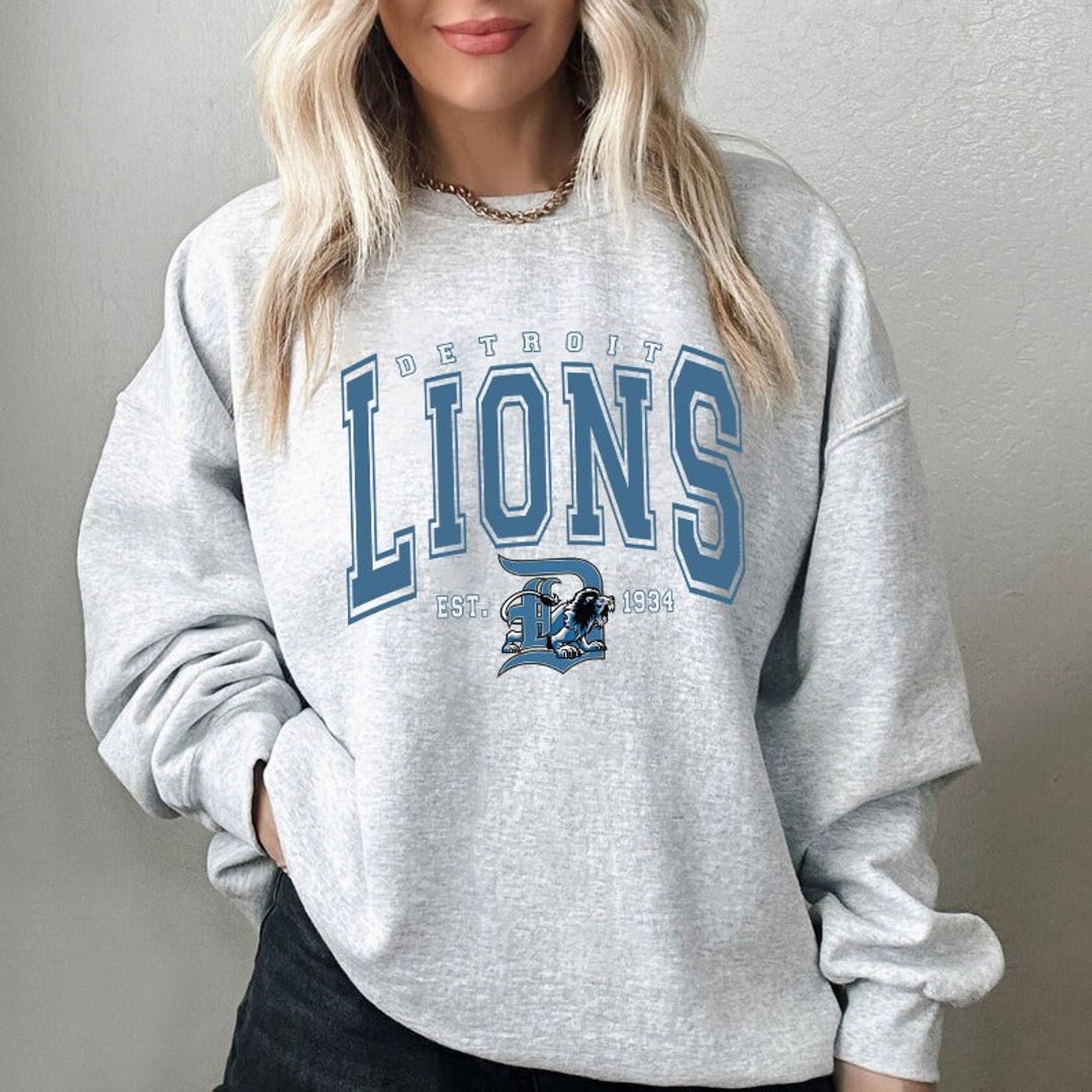 Vintage Detroit Sweatshirt, Detroit Football Crewneck, Lions Football ...