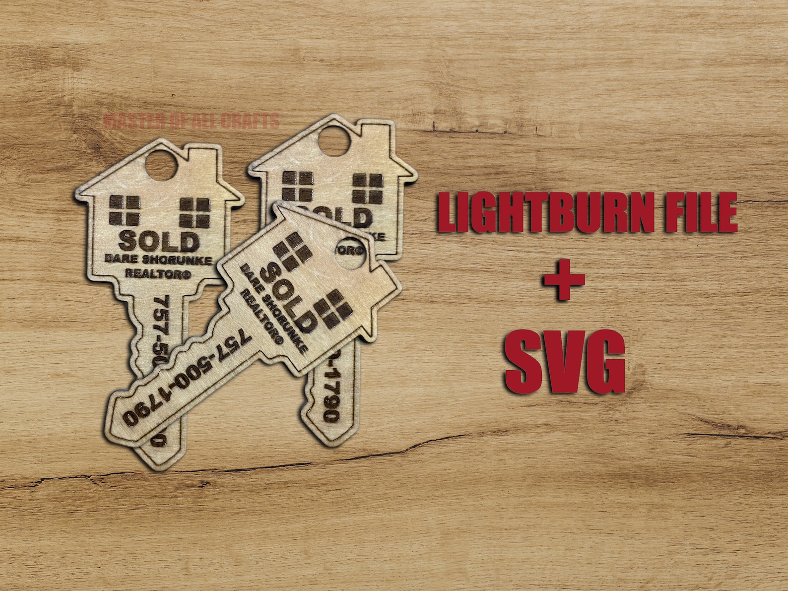 Realtor Key Laser Engrave File. Lightburn + SVG Files. Easy Edit - Etsy