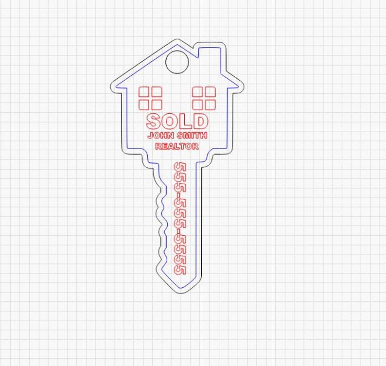 Realtor Key Laser Engrave File. Lightburn + SVG Files. Easy Edit - Etsy