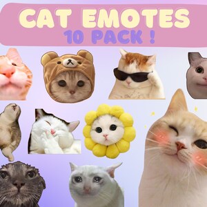Cat Emotes 10 Pack! | Twitch & Discord | Funny, Cute, Unique Cat Emotes ...
