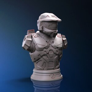 Halo Master Chief 3D Printed Bust- Resin- Fotis Mint-12k Ultra High ...