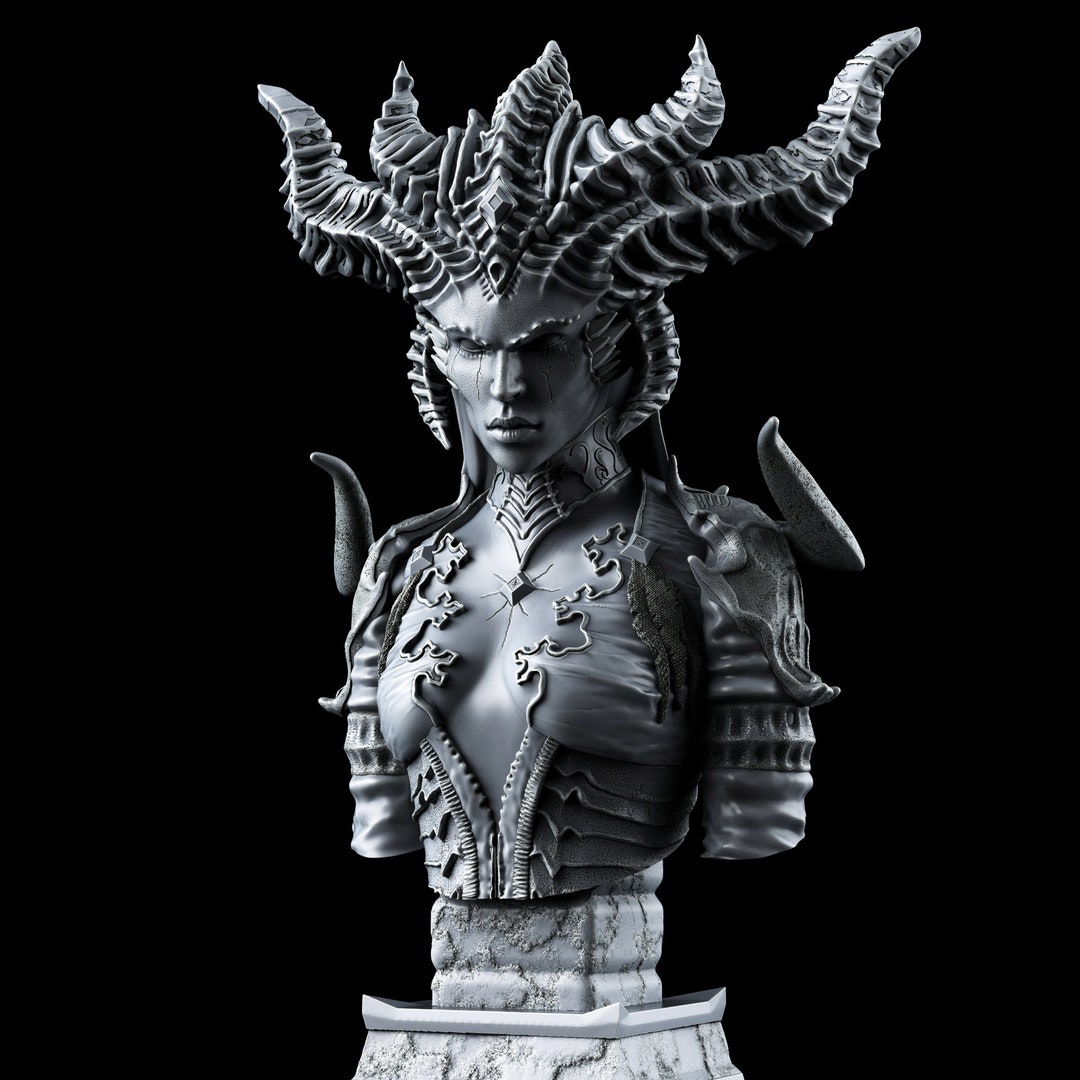 Lilith Diablo 3D Printed Bust- Resin- Fotis Mint-12k Ultra High Quality ...