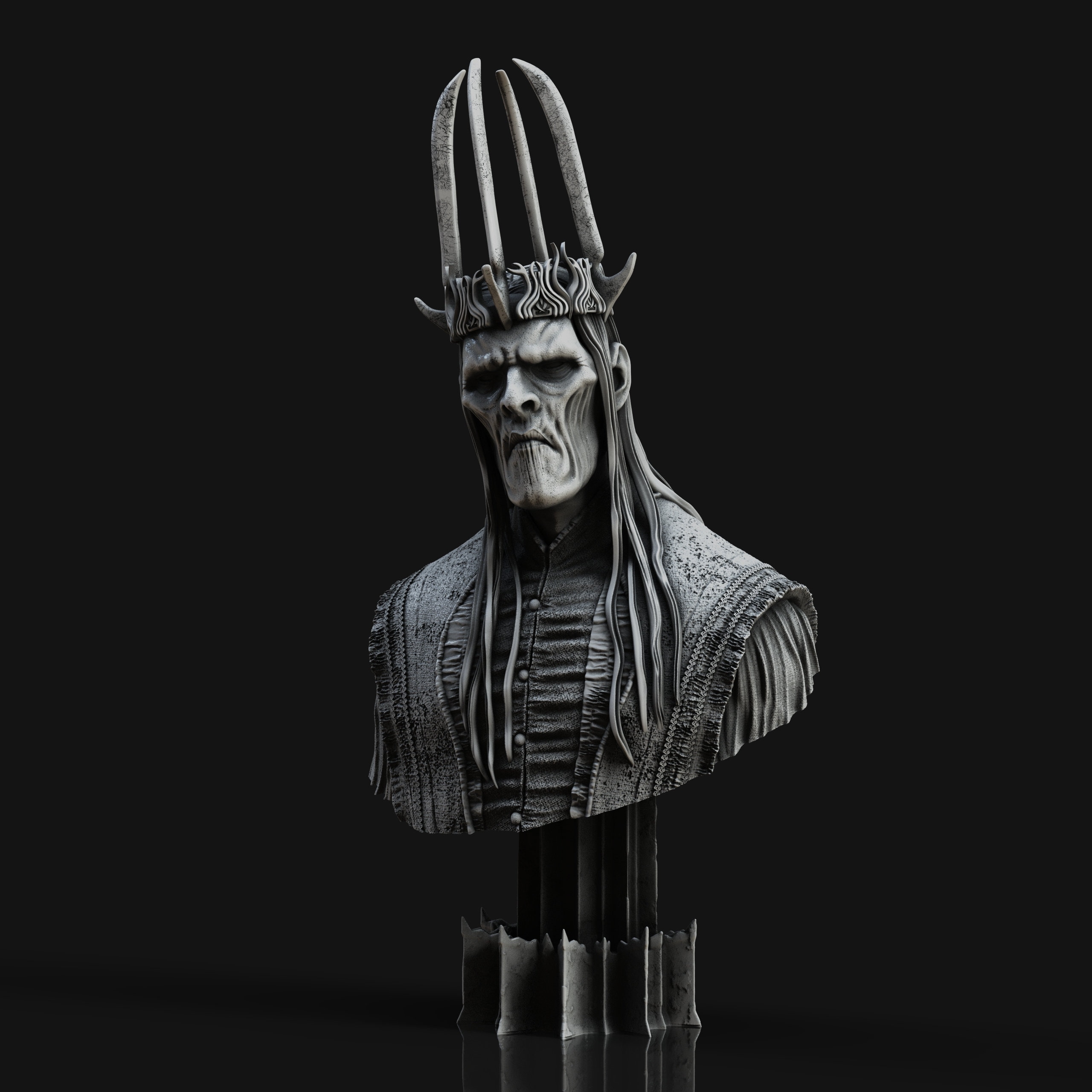 Witch King of Angmar 3D Printed Bust Resin Fotis Mint-8k Ultra High ...