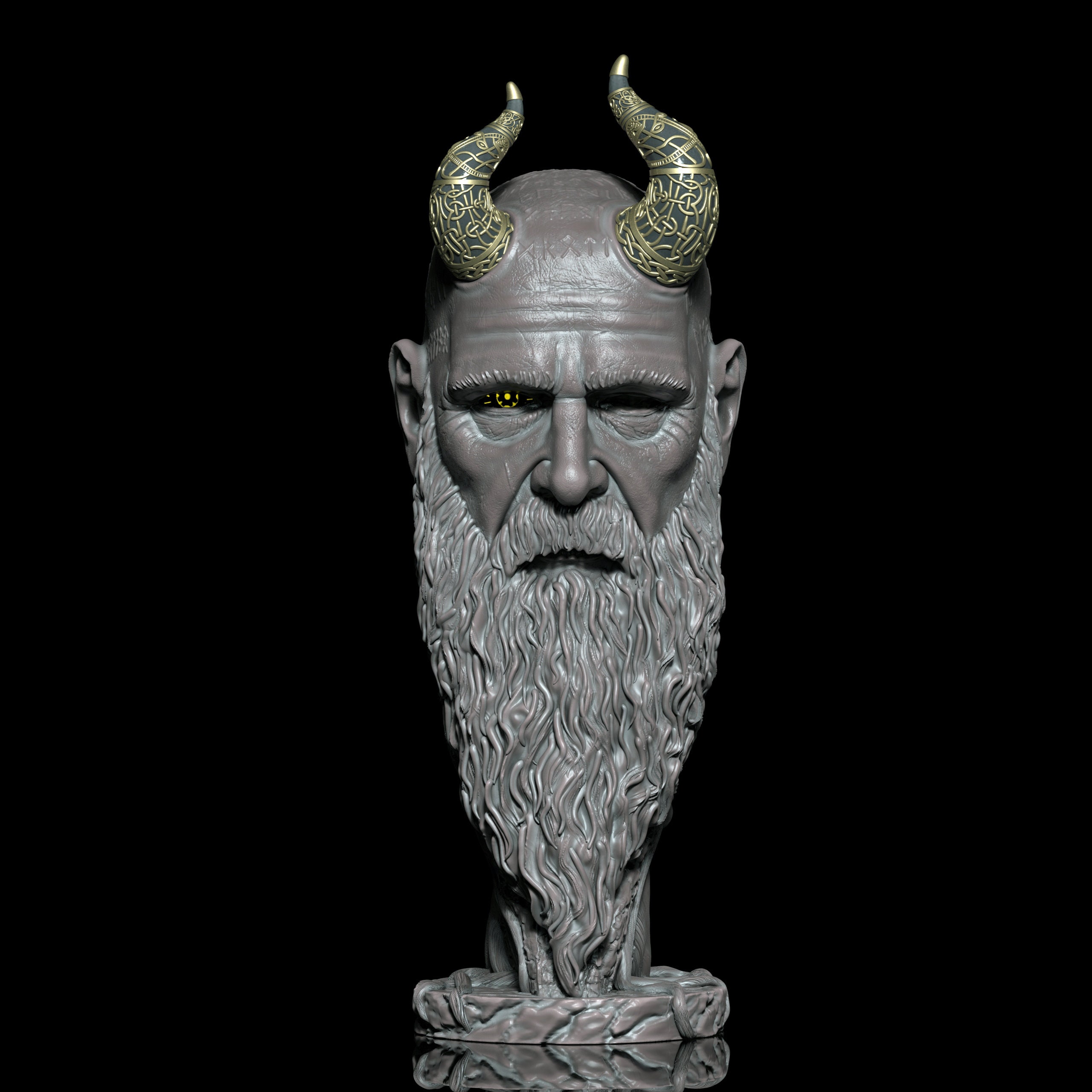 Mimir God of War 3D Printed Bust Resin-fotis Mint-8k Ultra High Quality ...