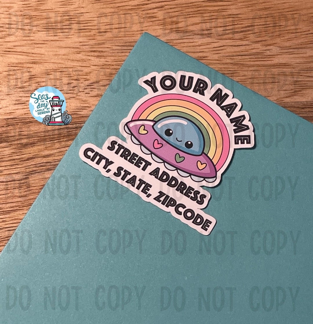 Personalized Address Labels, Ufo, Spaceship, Colorful Stickers, Addy ...