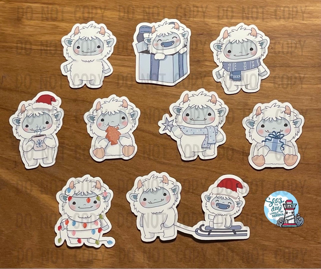 Yeti, Abominable, Sticker Flakes, Yeti, Winter, Christmas, Holiday ...