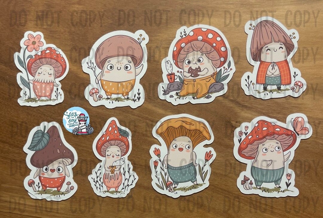Mushroom Stickers, Fungi, Fungus, Happy Mushroom, Journal, Planner ...
