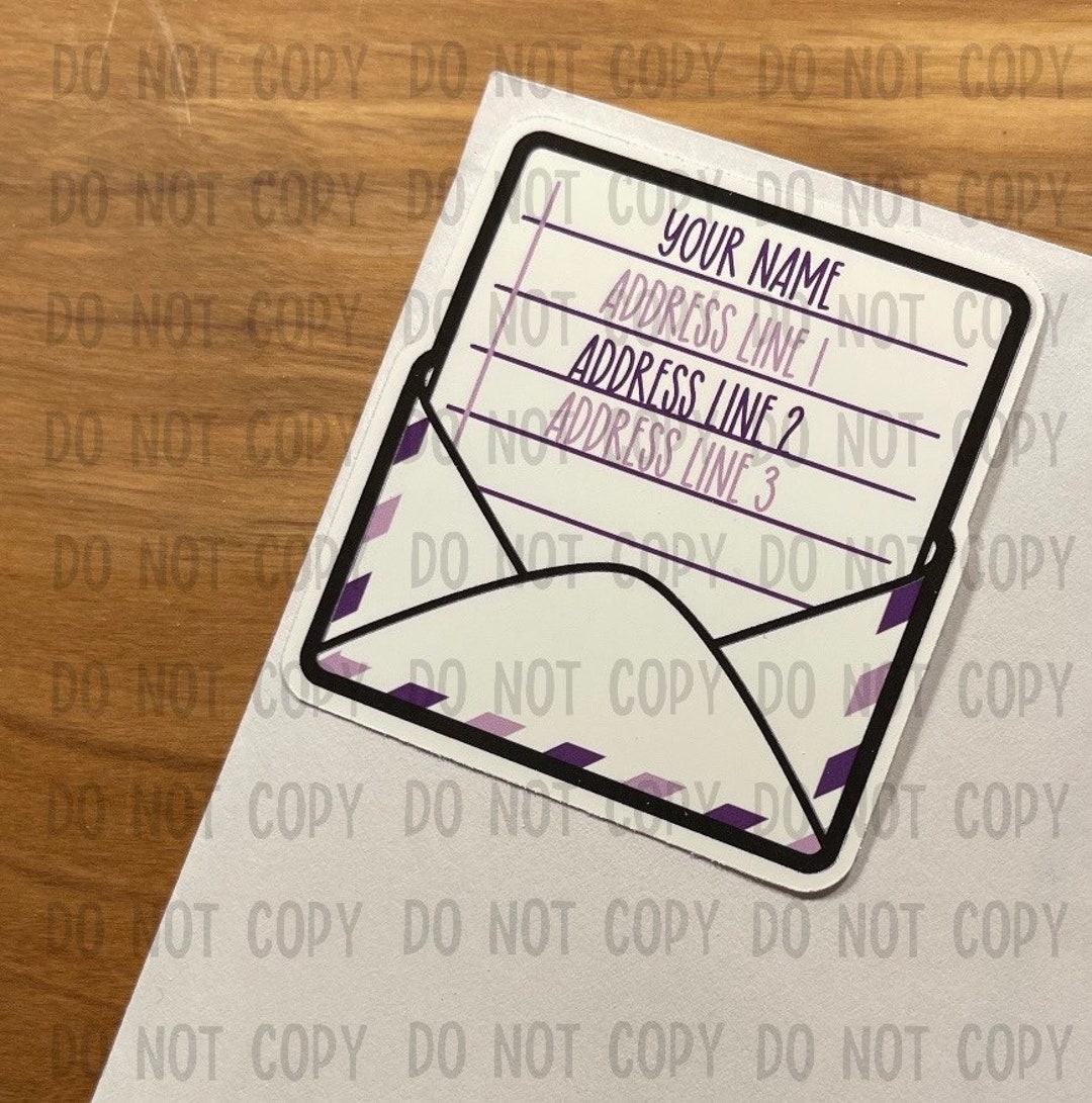 Purple Stripe Envelope Address Labels - Etsy