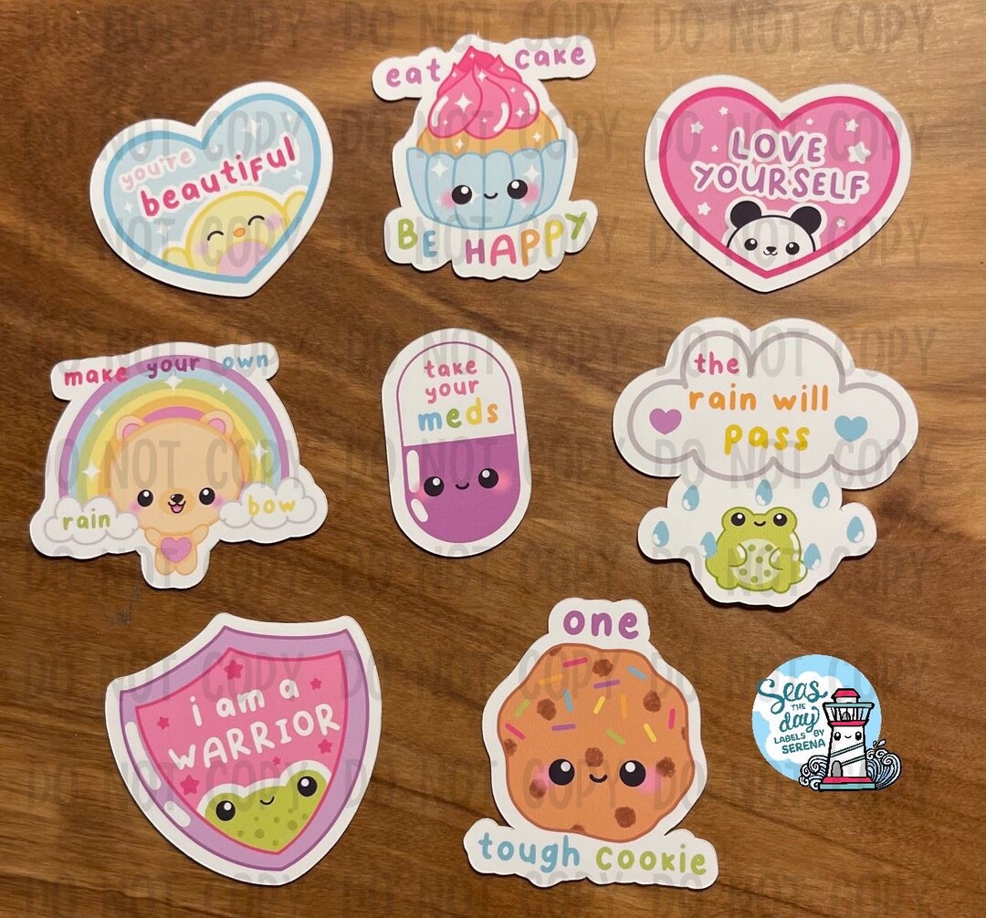 Kawaii Mental Health Stickers, Self Care Stickers, Gifts for Your ...