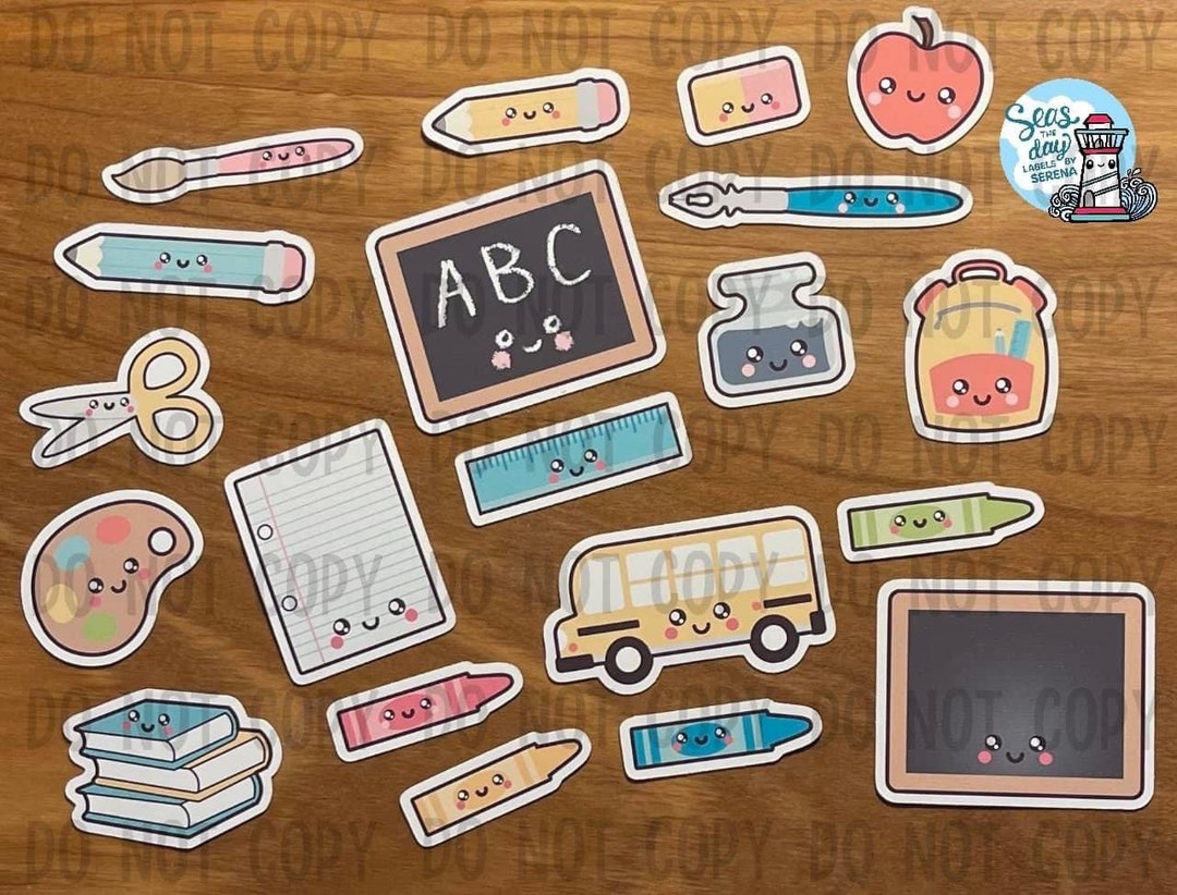 Kawaii Back to School Sticker Flakes - Etsy