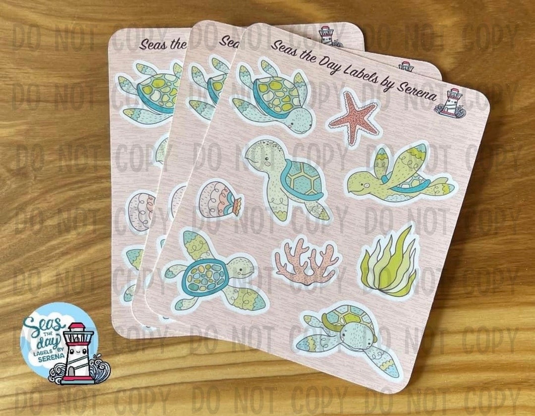 Sea Turtle Sticker Sheet - Etsy