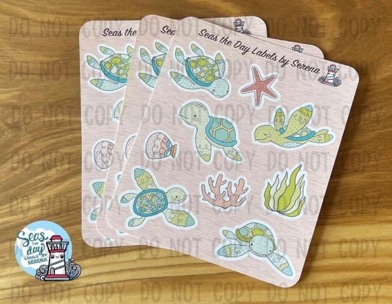 Sea Turtle Sticker Sheet - Etsy