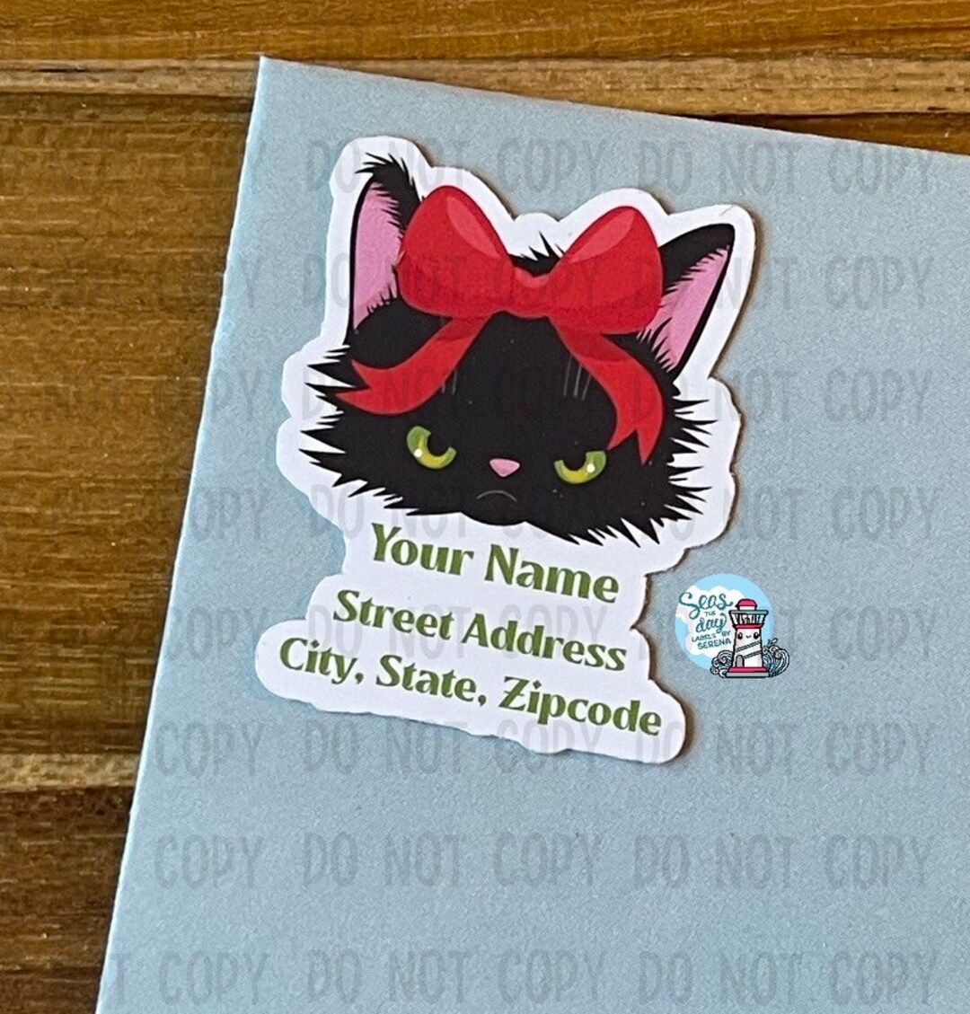 Grumpy Cat, Holiday, Christmas, Penpal Gift, Address Label, Stickers ...
