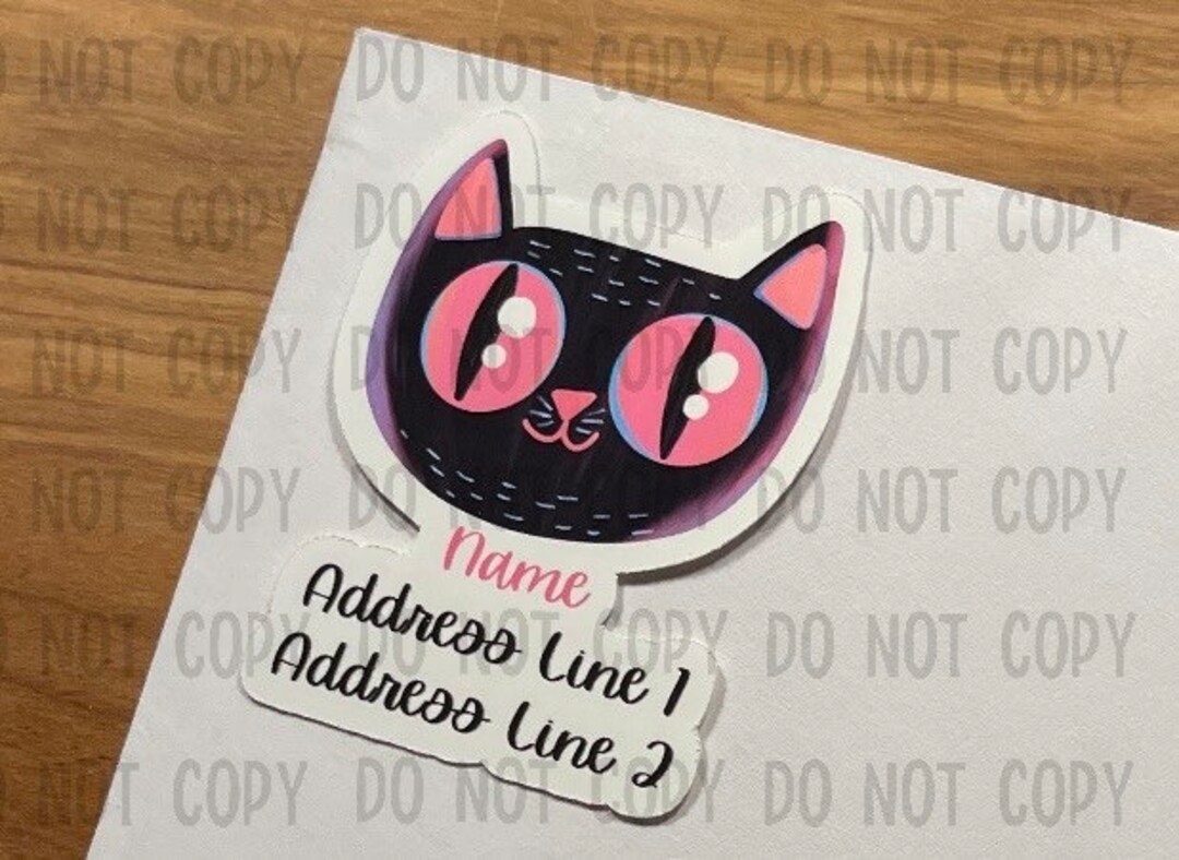 Black Cat Address Labels - Etsy