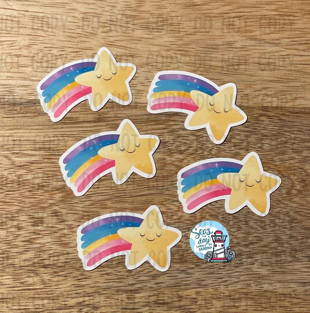 Shooting Star Stickers, Stickers, Penpal, Sticker Bff Gift, Penpal Gift ...