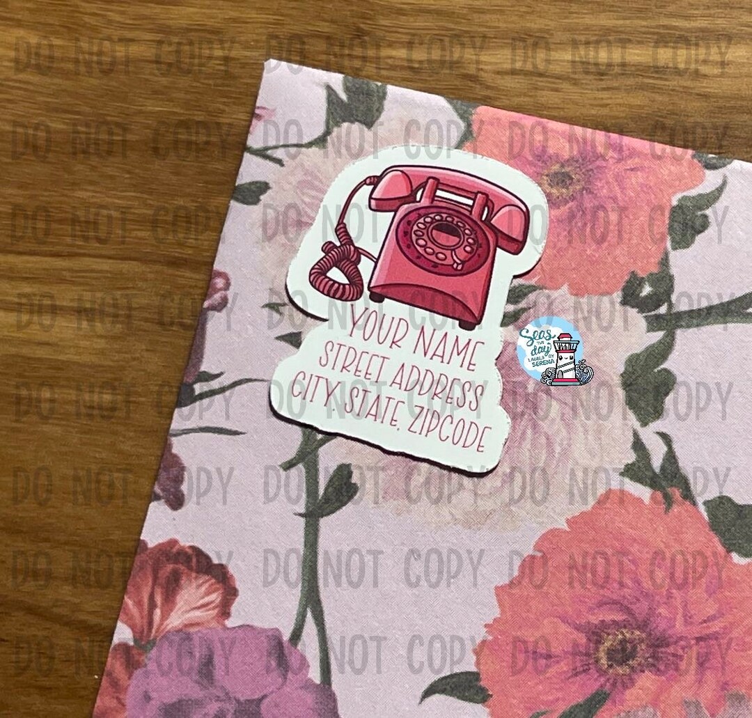 Pink Corded Phone~ Custom Address Labels - Etsy