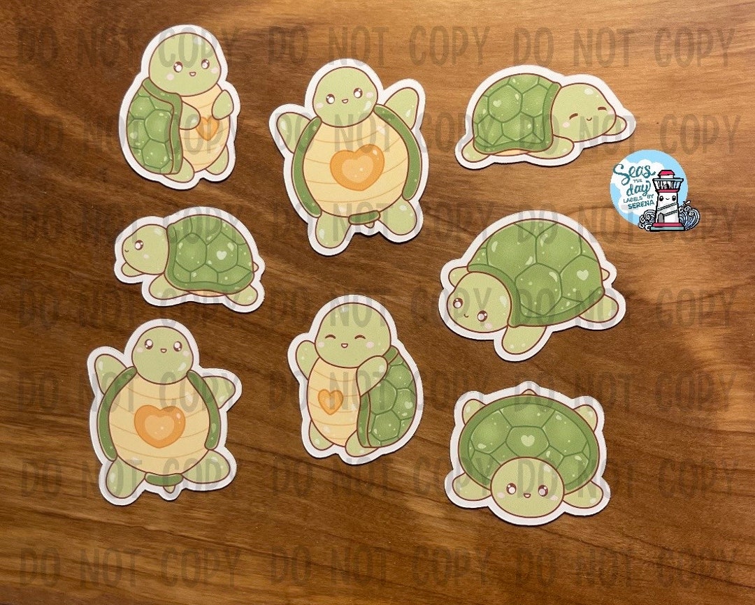 Turtle, Turtle Stickers, Kawaii, Turtle Lover Gifts, Turtle Lover ...