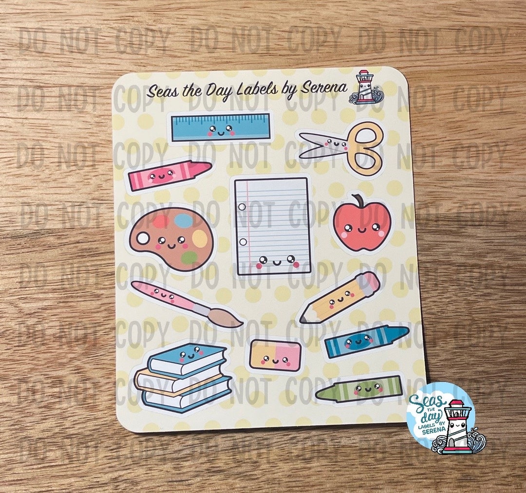 Kawaii School Stickers, Kawaii, Sticker Sheet, Back to School, Teacher ...