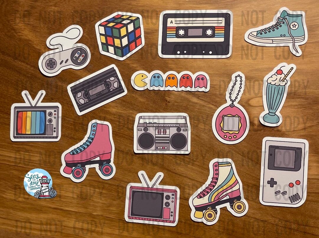 Retro, 80s, 90s, Sticker Flakes, Decorative Stickers, Throwback, Oldies ...