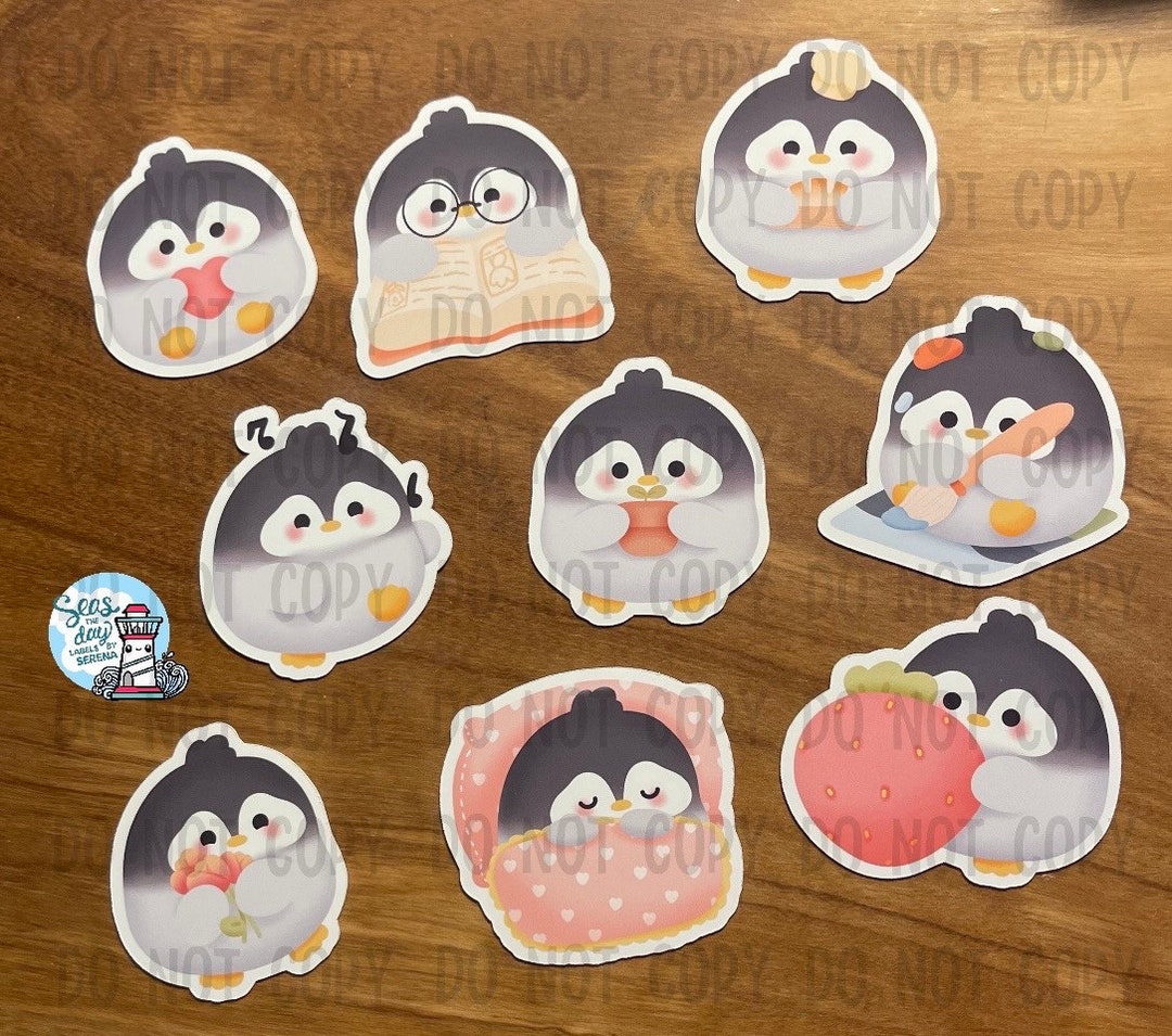 Penguin Sticker Flakes, Busy Penguins, Stickers, Planner Stickers ...
