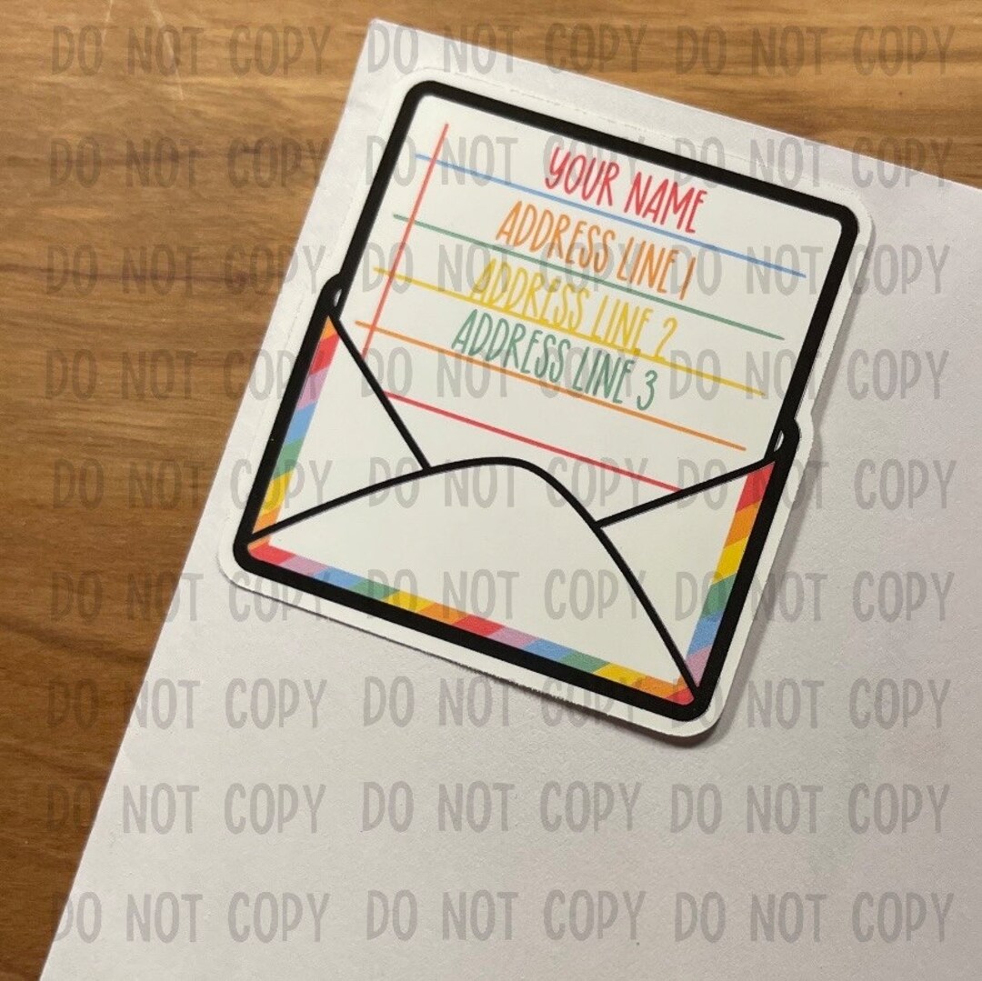 Rainbow Stripe Envelope Address Labels - Etsy