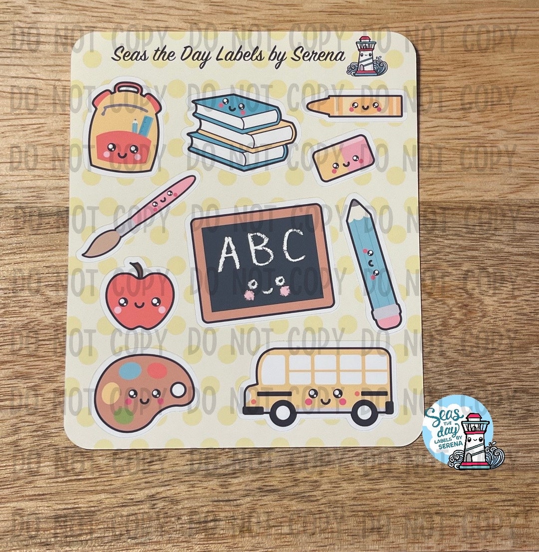 Kawaii School Stickers Kawaii Sticker Sheet Back to School - Etsy