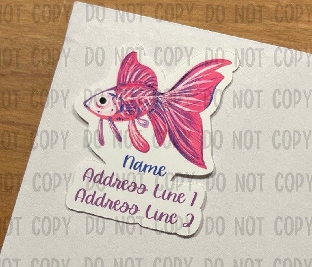 Pink Fish Address Labels - Etsy