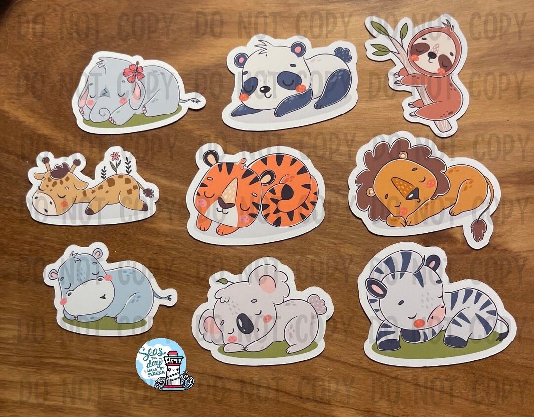 Jungle Animal Stickers, Sticker Lover Gift, Animal Lover Gift, Birthday ...