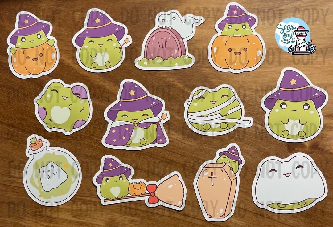 Halloween Frog Sticker Flakes, Halloween Stickers, Halloween Gift ...