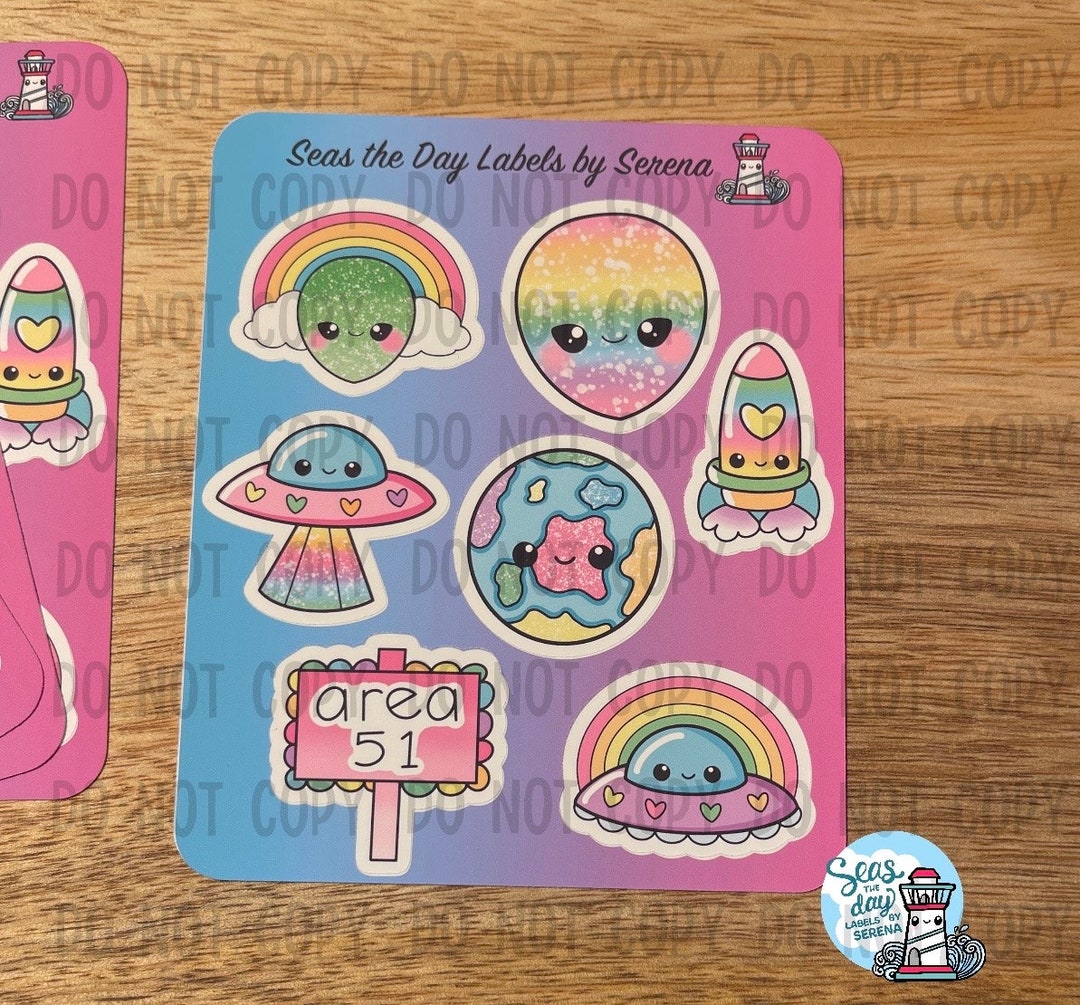 Alien Kawaii Space Space Stickers Out of This World Cute - Etsy