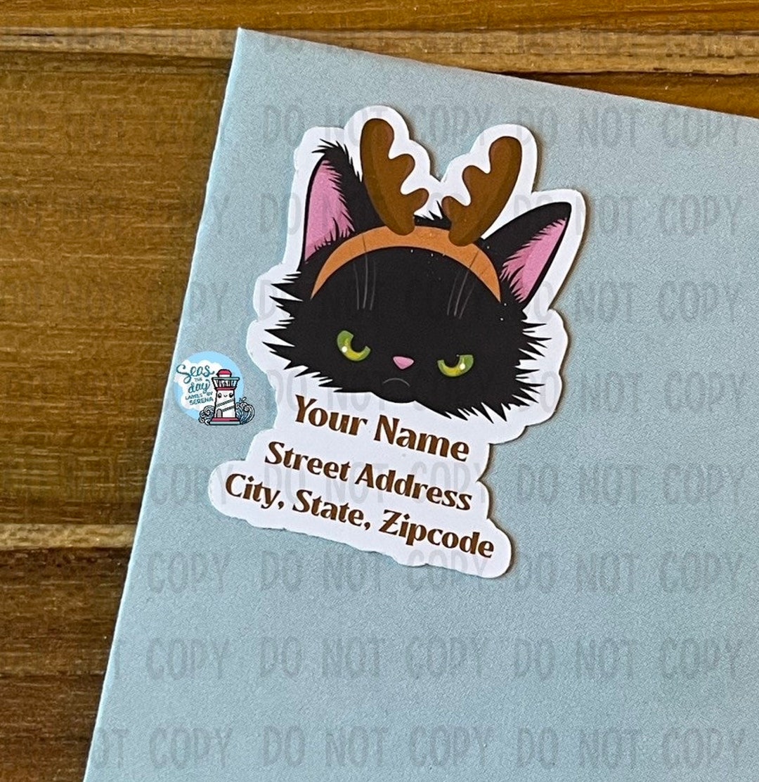 Grumpy Cat Holiday Christmas Penpal Gift Address Label - Etsy