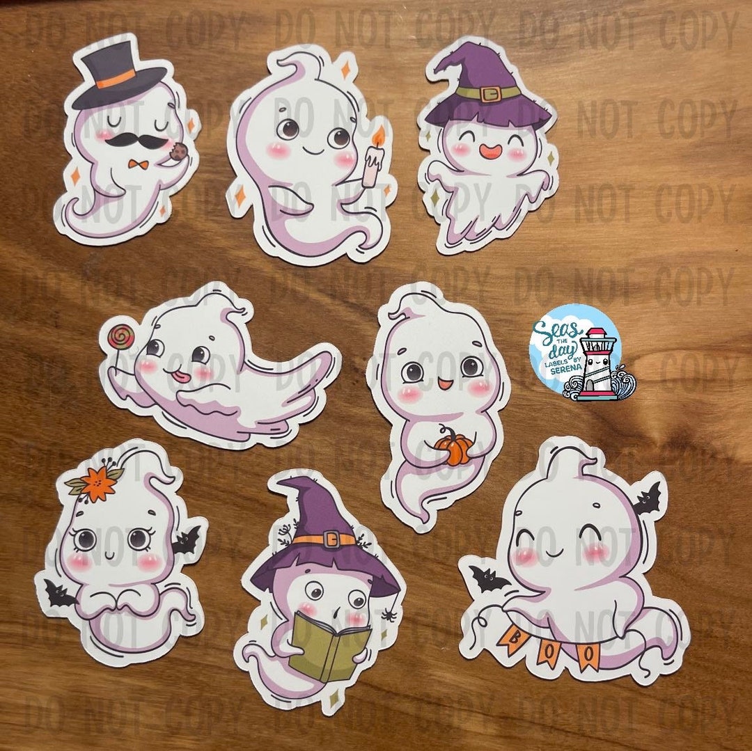 Ghost Stickers, Halloween, Journal, Planner, Spooky Stickers, Silly ...