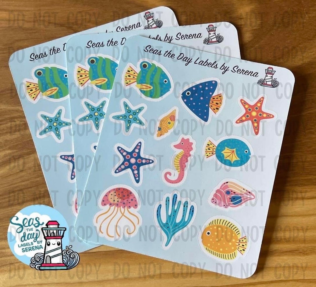 Colorful Fish Sticker Sheet - Etsy