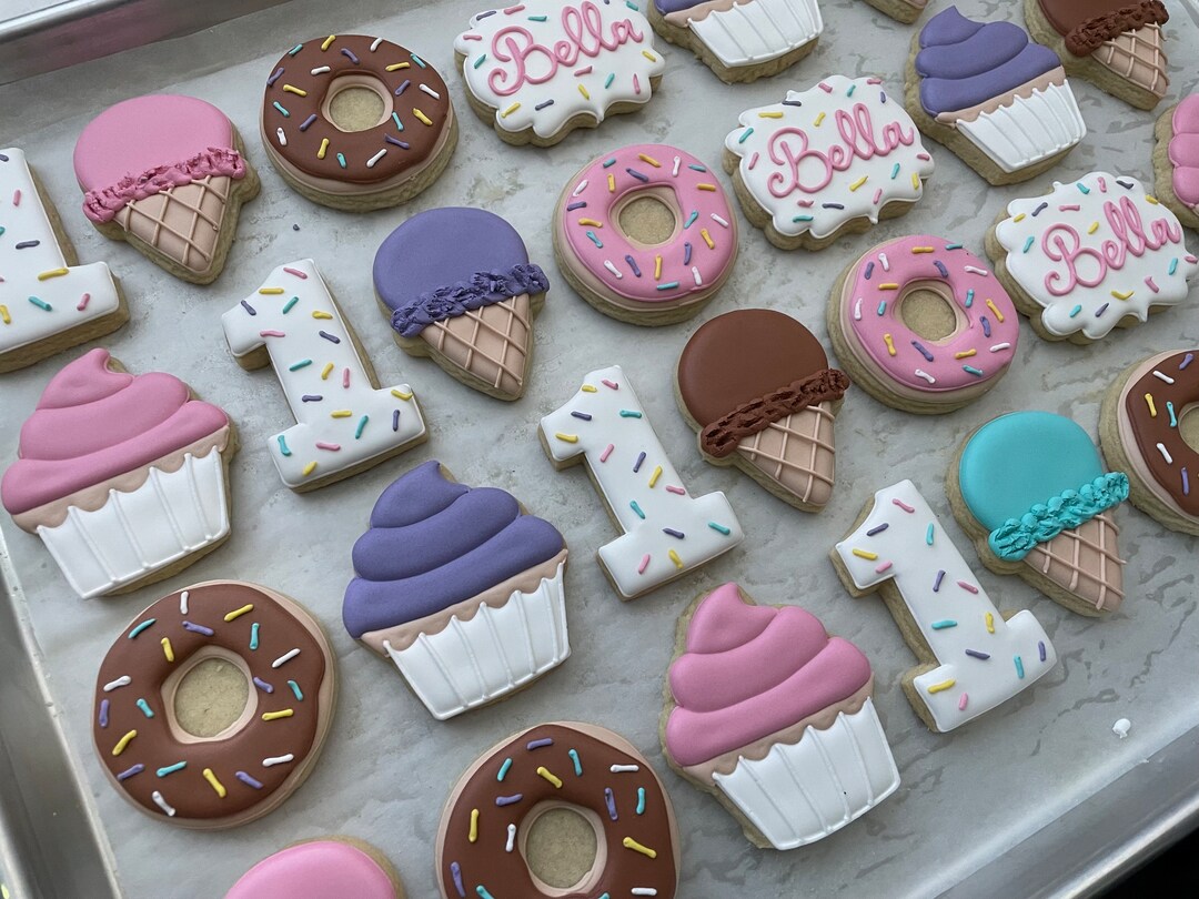 Sweet One Birthday Cookies, Donut Grow up Cookies, Sweets Birthday - Etsy