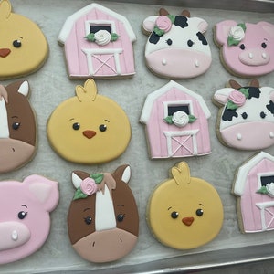 Barnyard Cookies, Barnyard Birthday, Cow, Pig, Chick, Horse, Farm ...