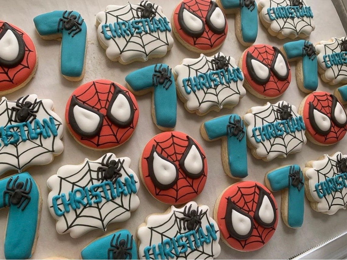Spider-man Cookies Spidey Cookies Spider Cookies Spidey - Etsy