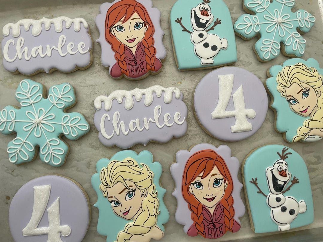 In the Unknown Cookies, Elsa, Anna, Olaf - Etsy