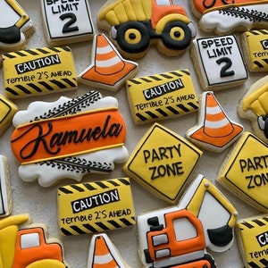 Construction Birthday Cookies, Construction Theme Cookies, Excavator ...