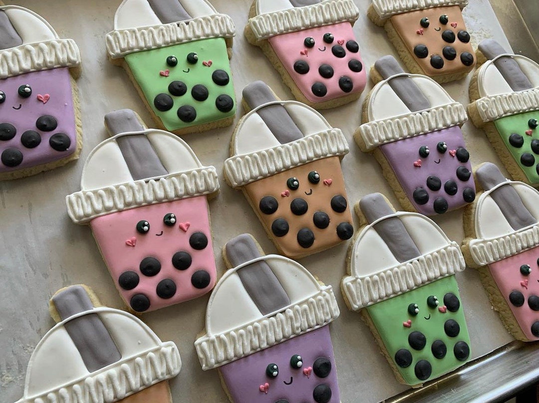Boba Cookies, Boba Birthday, Milk Tea Boba, Green Tea Boba, Ube Boba ...