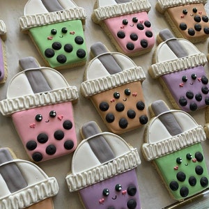 Boba Cookies, Boba Birthday, Milk Tea Boba, Green Tea Boba, Ube Boba ...