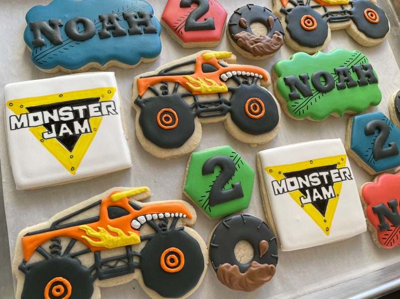 Monster Jam Birthday Cookies, Monster Jam Cookies, Monster Truck ...