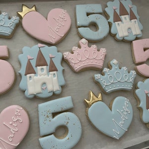 Princess Birthday Cookies, Princess Cookies, Castle Cookies - Etsy