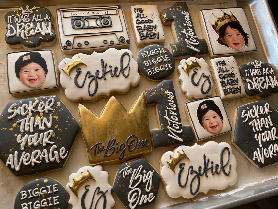 Notorious ONE Birthday Cookies Notorious Big Cookies Rap - Etsy