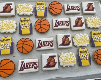 Lakers Basketball Cookies - Etsy