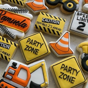 Construction Birthday Cookies, Construction Theme Cookies, Excavator ...