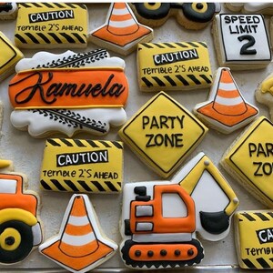 Construction Birthday Cookies, Construction Theme Cookies, Excavator ...