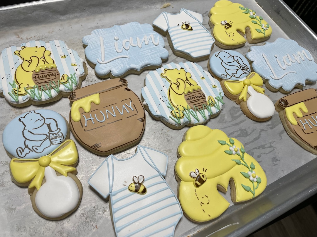 Winnie the Pooh Cookies, Winnie the Pooh Baby Shower Cookies, Pooh ...