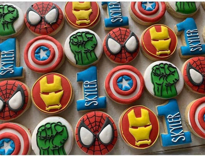 Avengers Marvel Cookies, Avenger Birthday, Birthday Cookies, Marvel ...