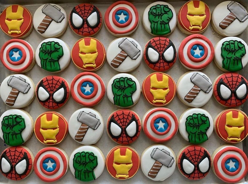 Avengers Marvel Cookies, Avenger Birthday, Birthday Cookies, Marvel ...